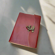 Brass Latch 5x7 Leather Journal | Handmade & Tree-Free Paper | Vintage