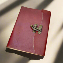 Brass Latch 5x7 Leather Journal | Handmade & Tree-Free Paper | Vintage