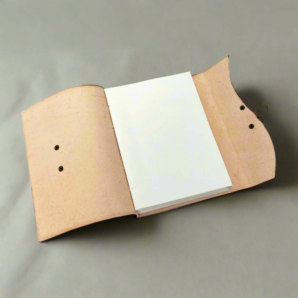 Brass Latch 5x7 Leather Journal | Handmade & Tree-Free Paper | Vintage
